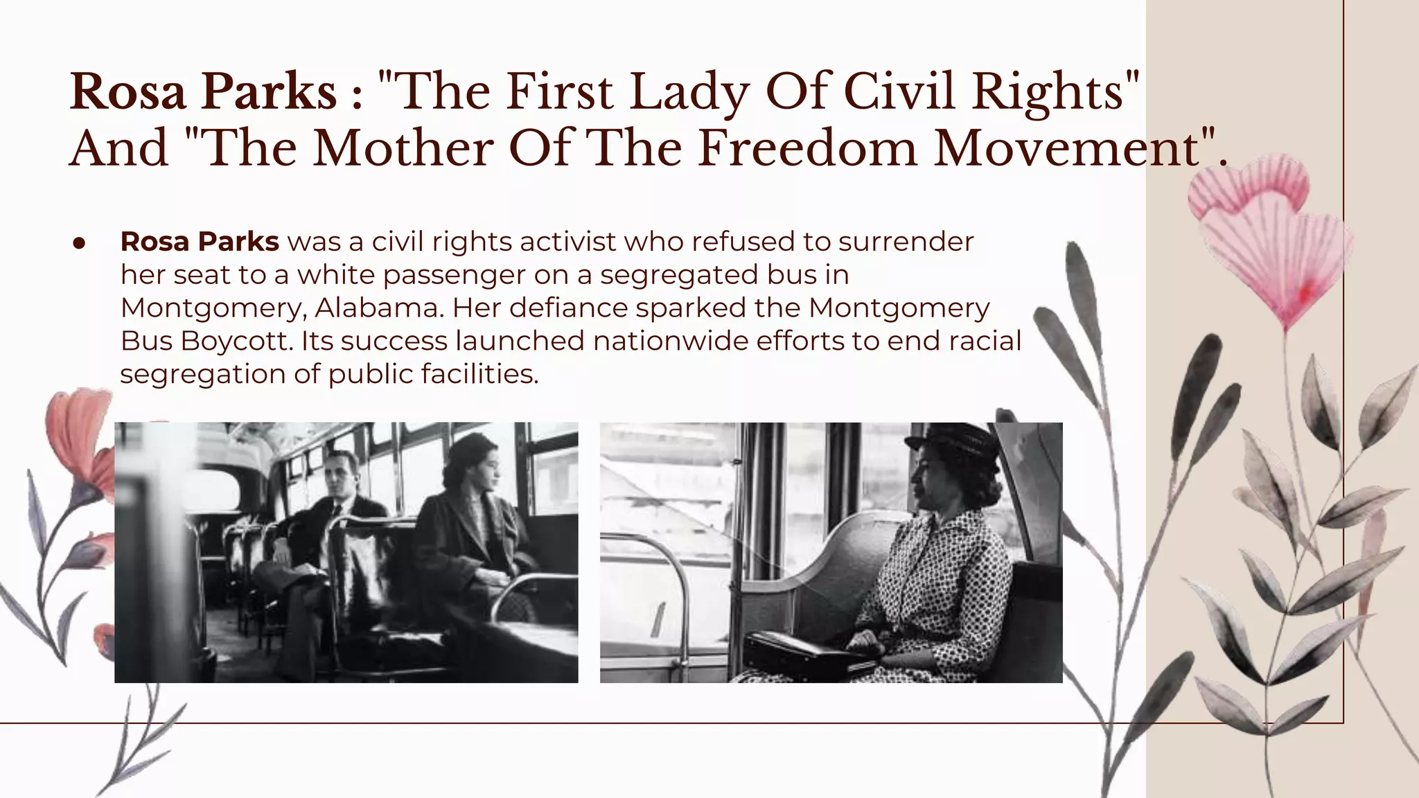 Rosa park : the mother of civil rights movement | PPT