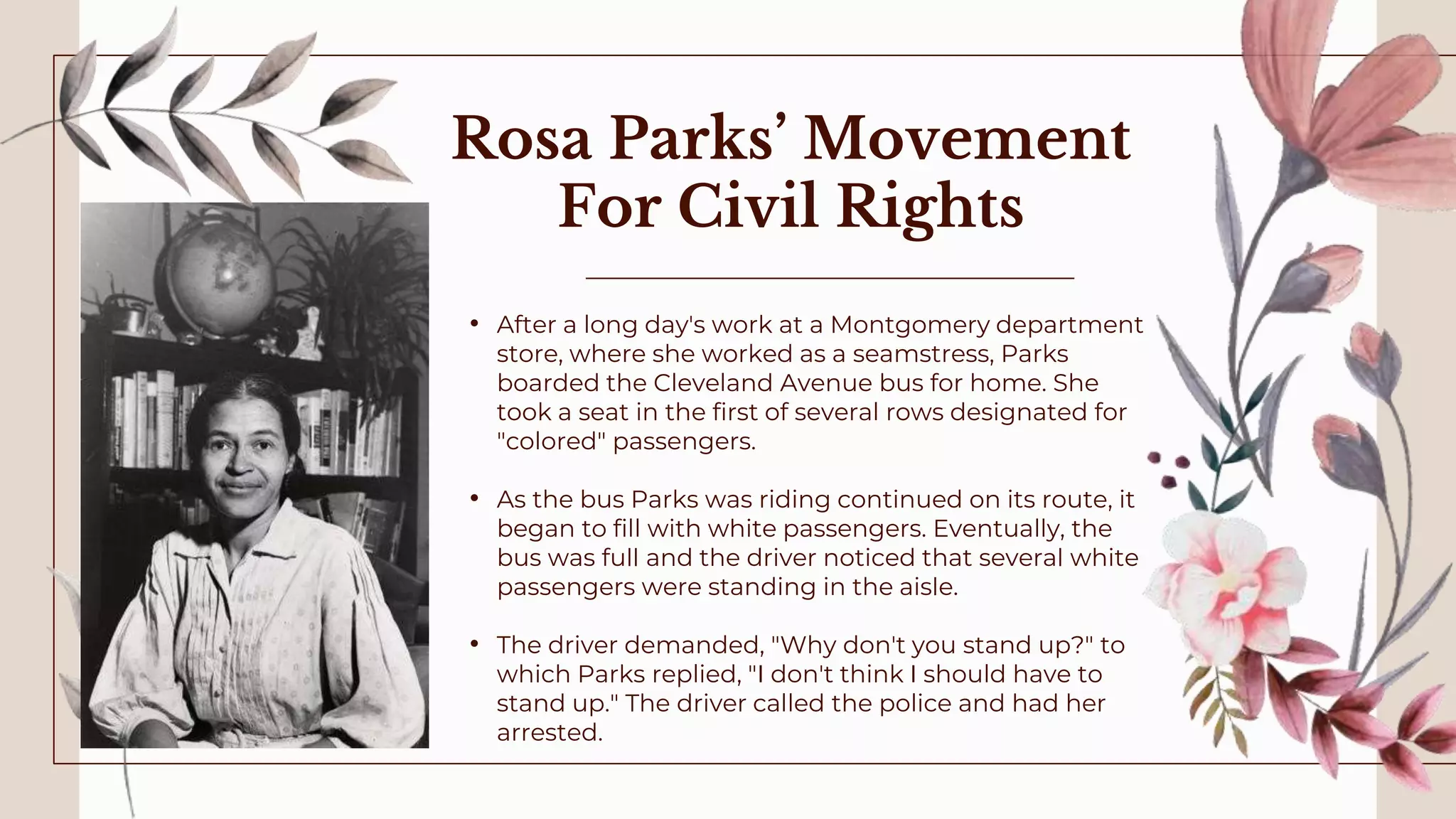 Rosa park : the mother of civil rights movement | PPT