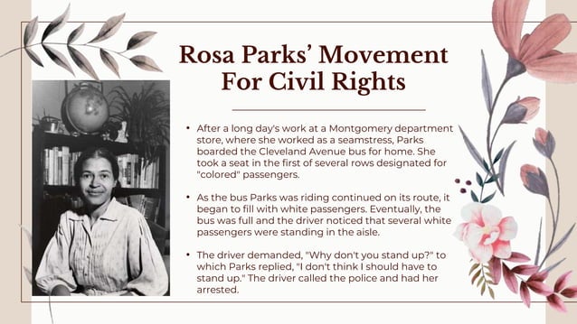 Rosa park : the mother of civil rights movement | PPT