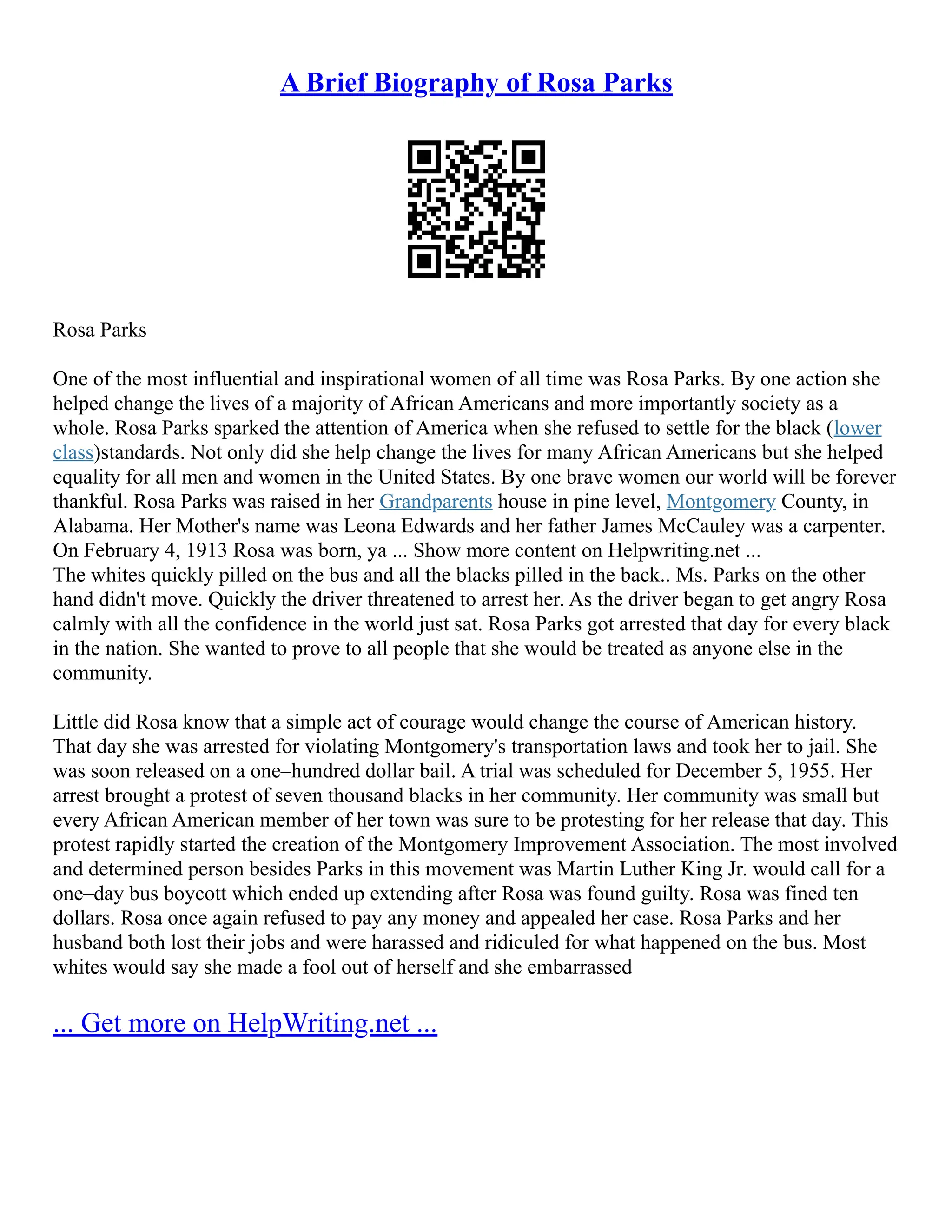 Rosa Parks Hero | PDF