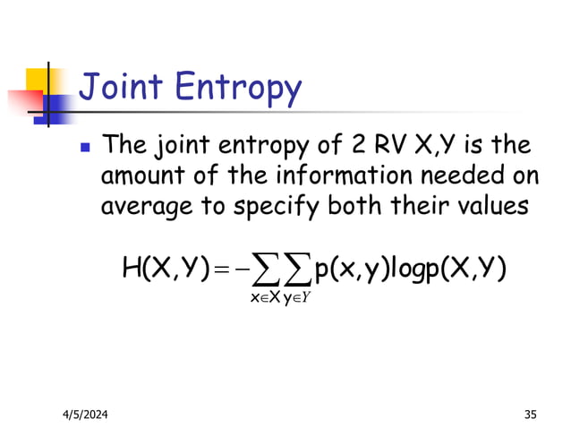 Elementary Probability and Information Theory | PPT