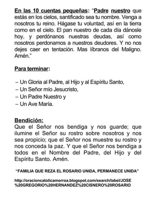 Rosario a Jose Gregorio Hernandez Cisneros | DOC