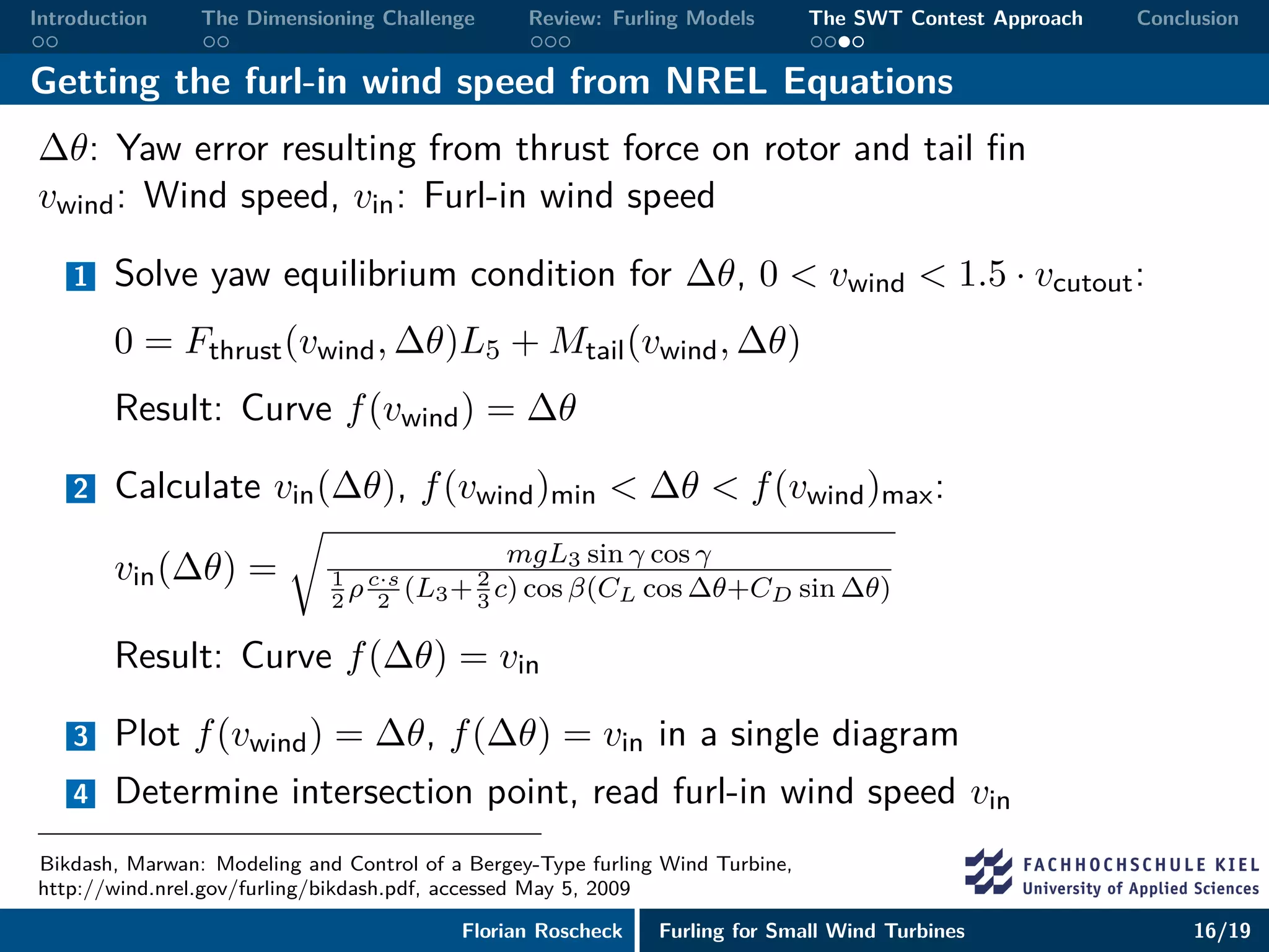 Dimensioning of a Furling System for a Small Wind Turbine | PDF