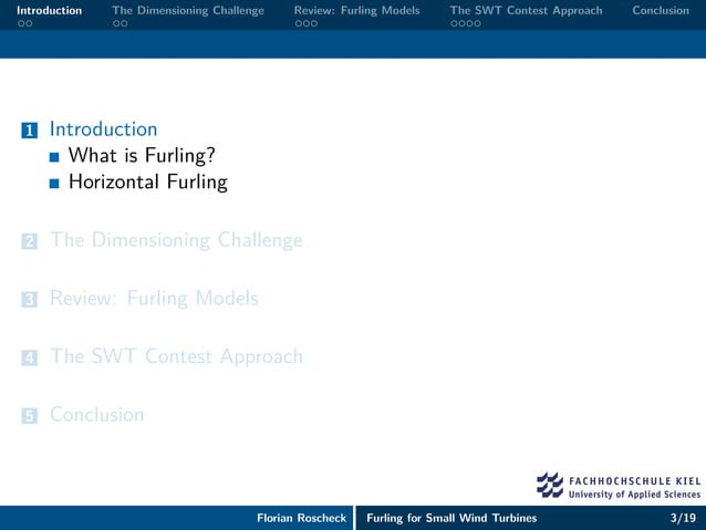 Dimensioning of a Furling System for a Small Wind Turbine | PDF ...
