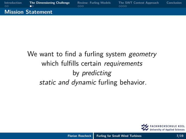 Dimensioning of a Furling System for a Small Wind Turbine | PDF ...