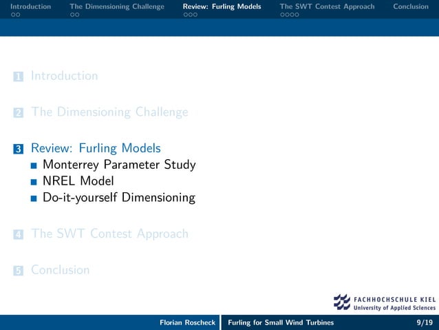 Dimensioning of a Furling System for a Small Wind Turbine | PDF ...