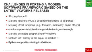 ROS2 on VxWorks - Challenges in porting a modern, software framework to RTOS | PPT