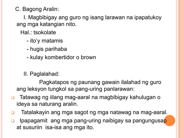 lesson plan pang-uring panlarawan | PPTX