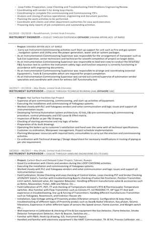 Instrument commissioning Engineer/Supervisor | PDF