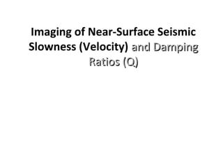 Multichannel analysis of surface waves | PPT