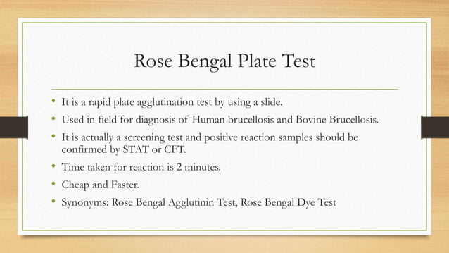 Rose bengal plate test | PPTX | Chemistry | Science