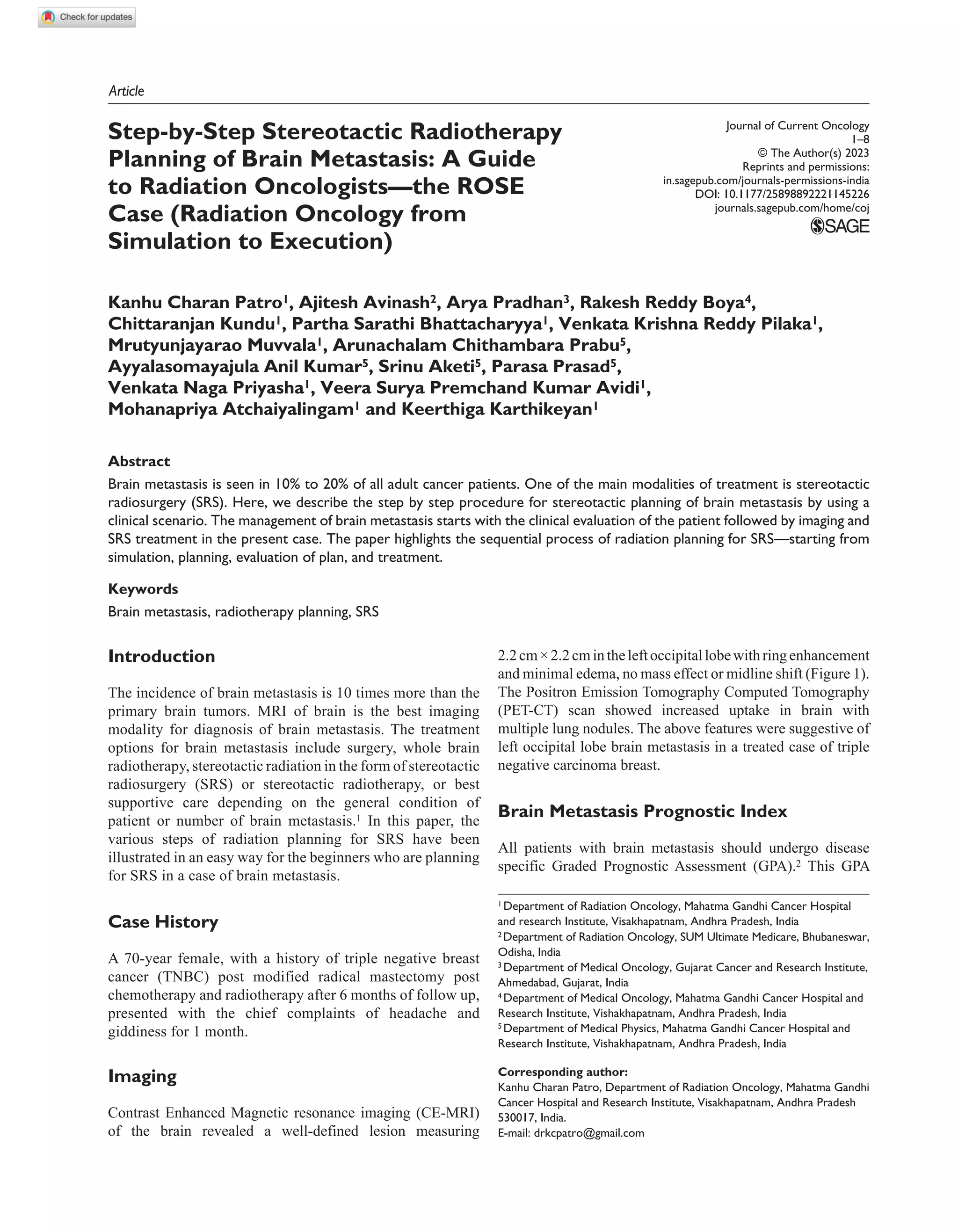 ROSE CASE BRAIN MET SRS | PDF