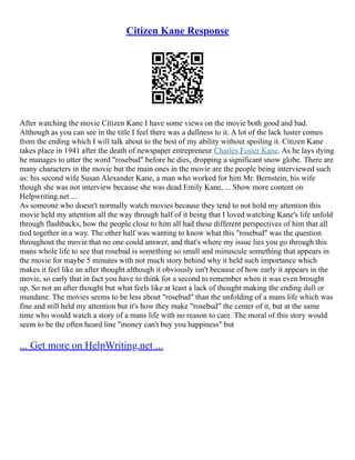 Rosebud Film Techniques | PDF