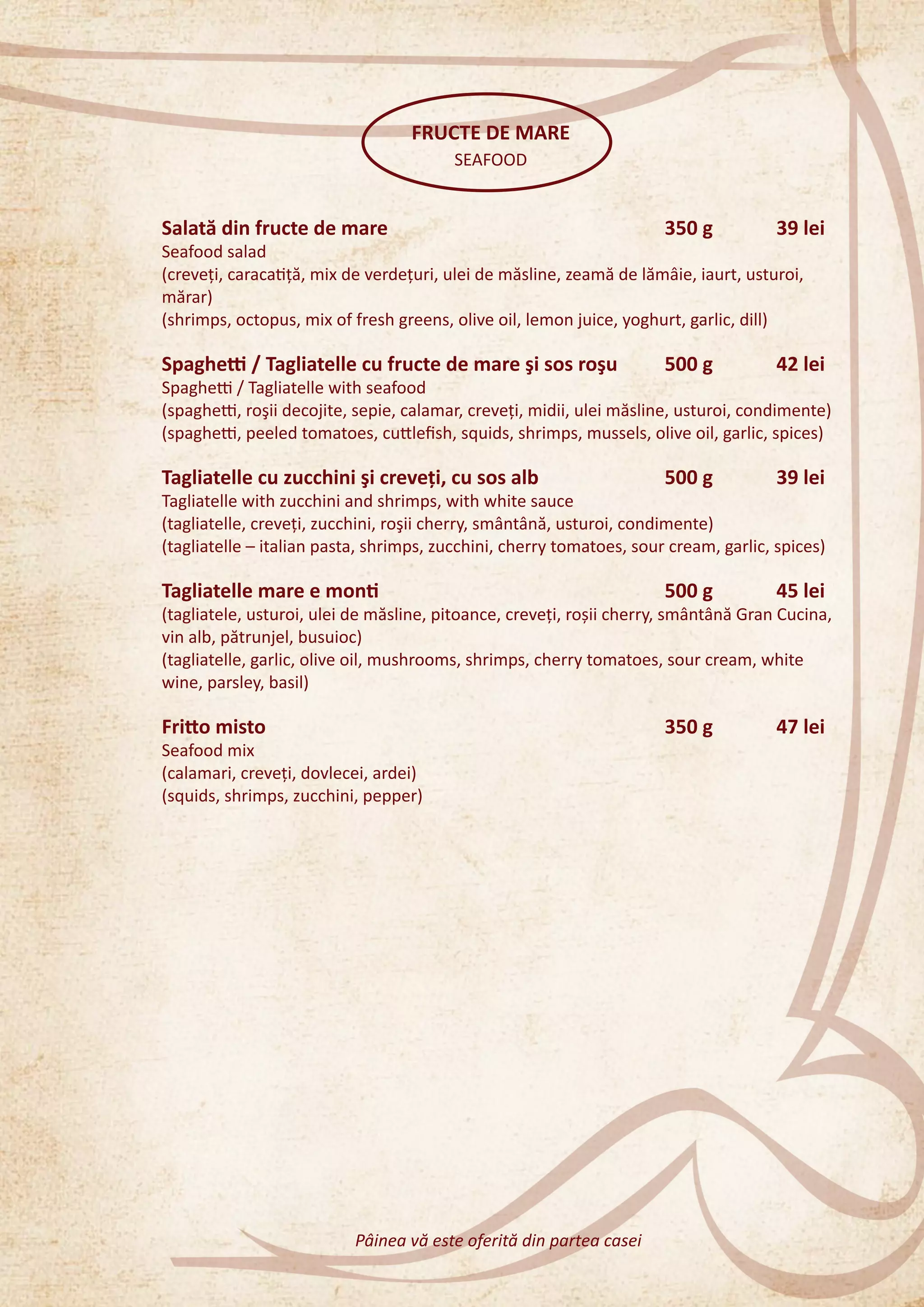 Rosecas - restatuant si terasa - Oradea - Meniu Martie 2019 | PDF ...