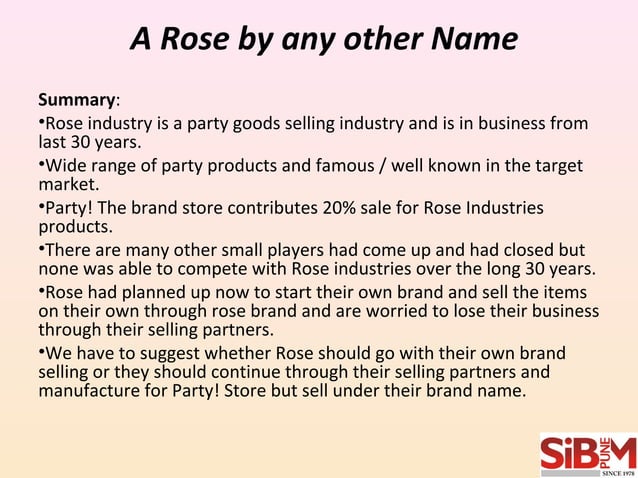 Rose case study | PPT