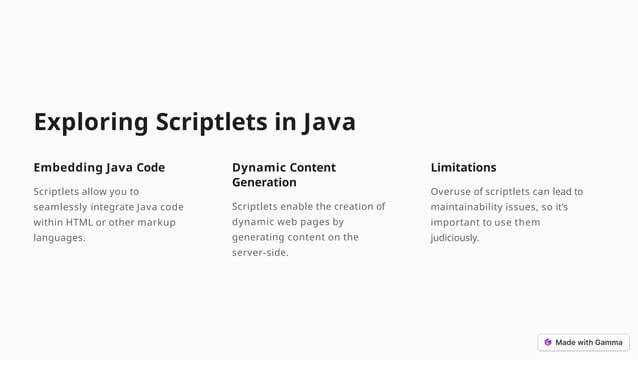 Expression, Scriptlet , Derivatives and Declaration in Java | PPT