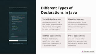 Expression, Scriptlet , Derivatives and Declaration in Java | PPT