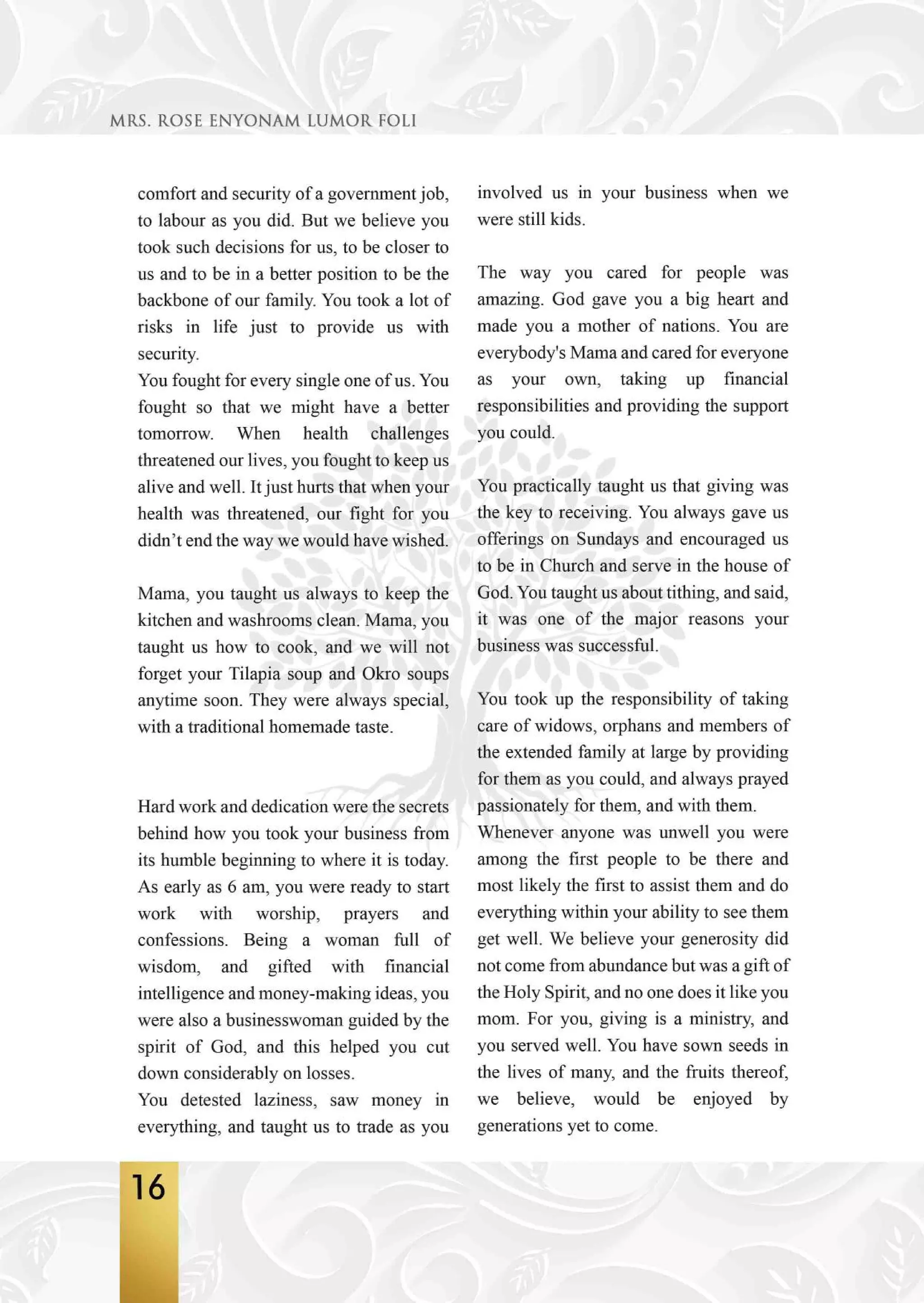 ROSE ENYONAM LUMOR FOLI FUNERAL BROCHURE | PDF