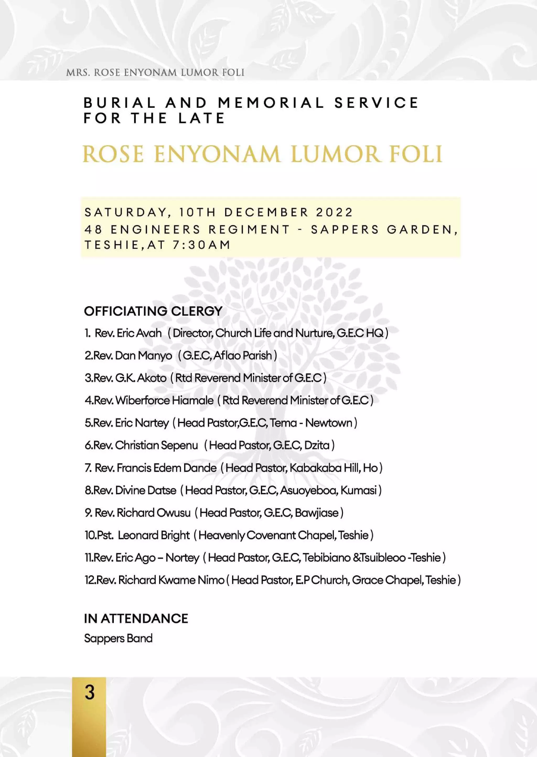 ROSE ENYONAM LUMOR FOLI FUNERAL BROCHURE | PDF