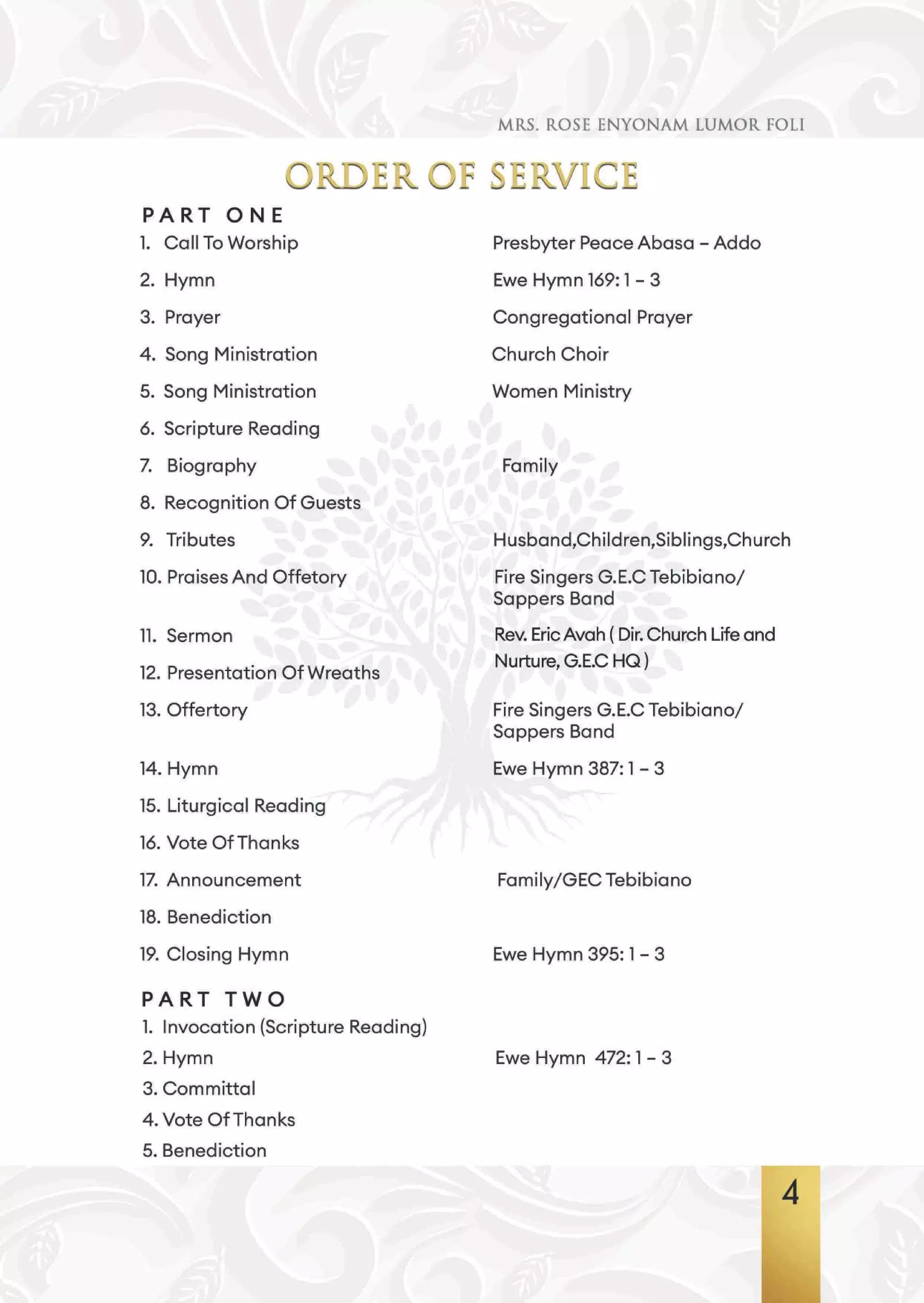 ROSE ENYONAM LUMOR FOLI FUNERAL BROCHURE | PDF