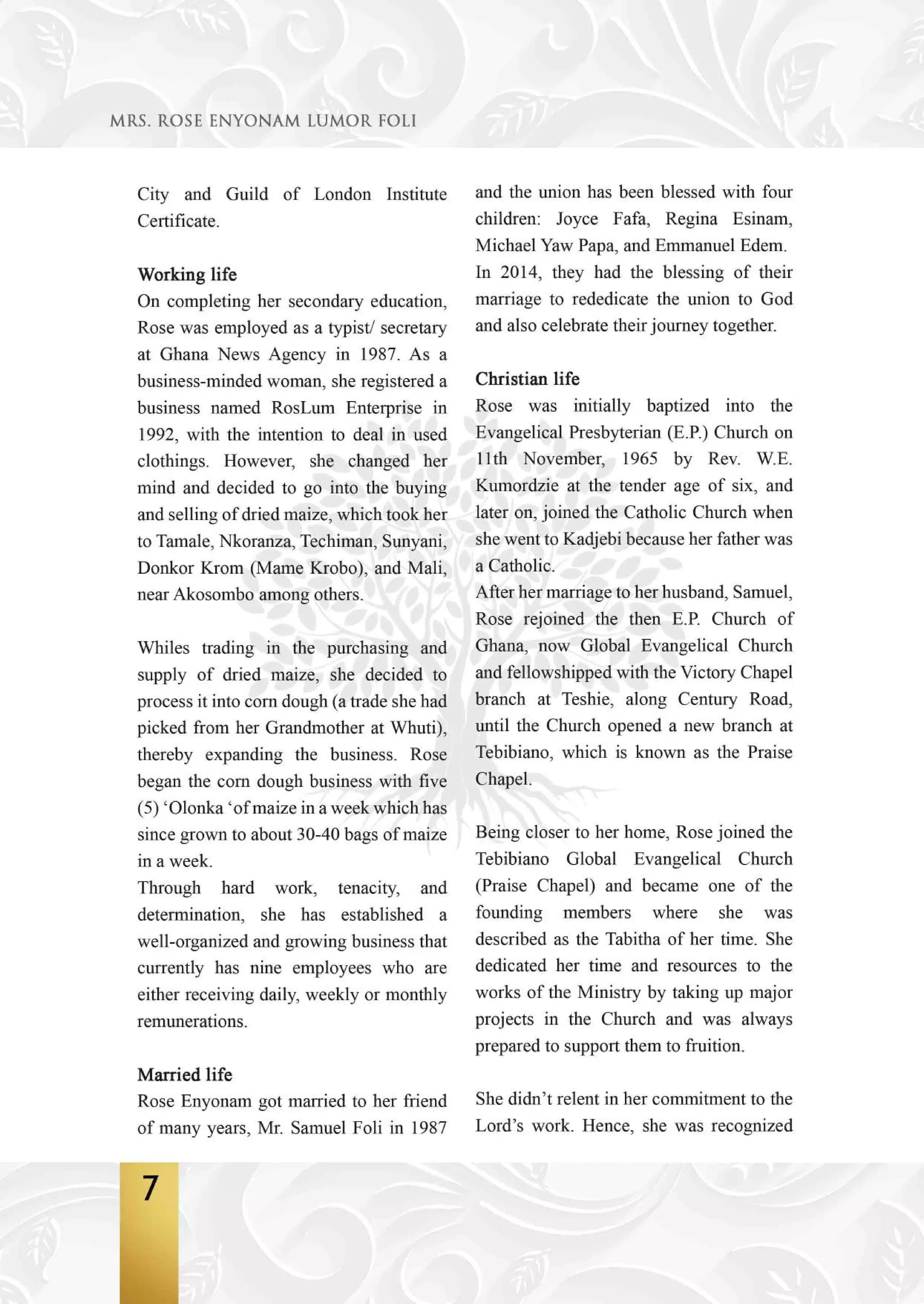 ROSE ENYONAM LUMOR FOLI FUNERAL BROCHURE | PDF