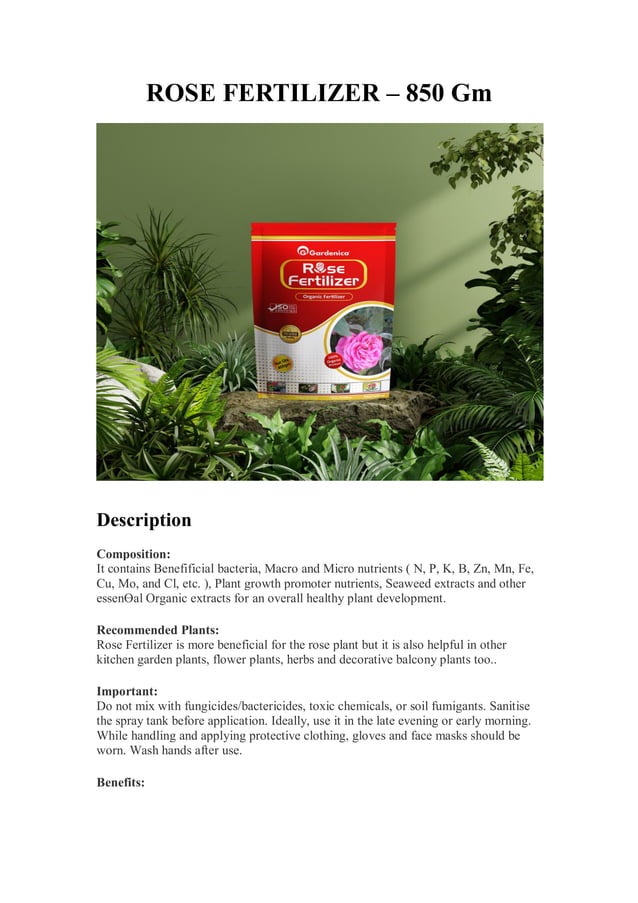 ROSE FERTILIZER – 850 Gm | PDF | Agriculture | Industries