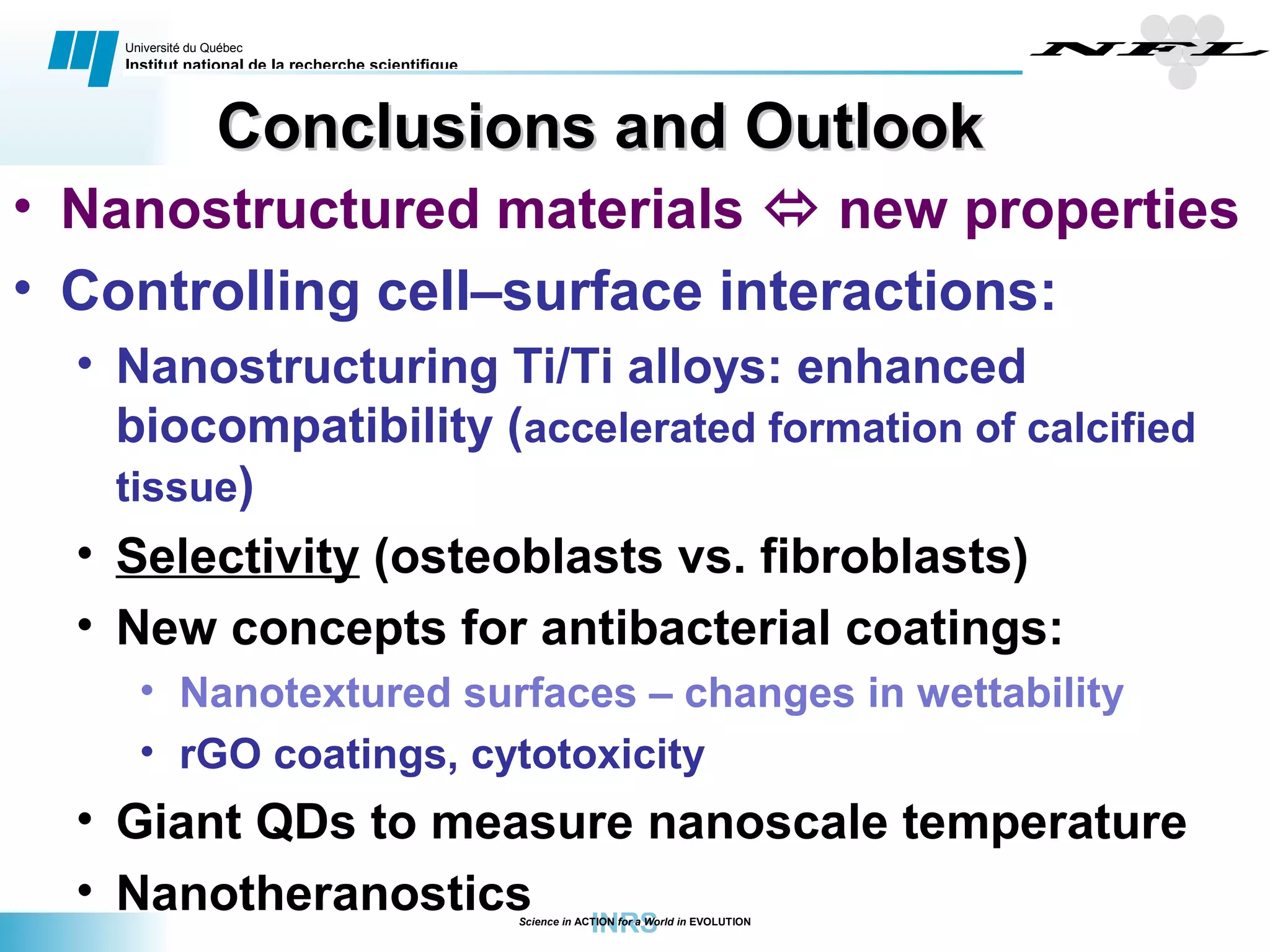 Nanoscale Properties of Biocompatible materials | PPT