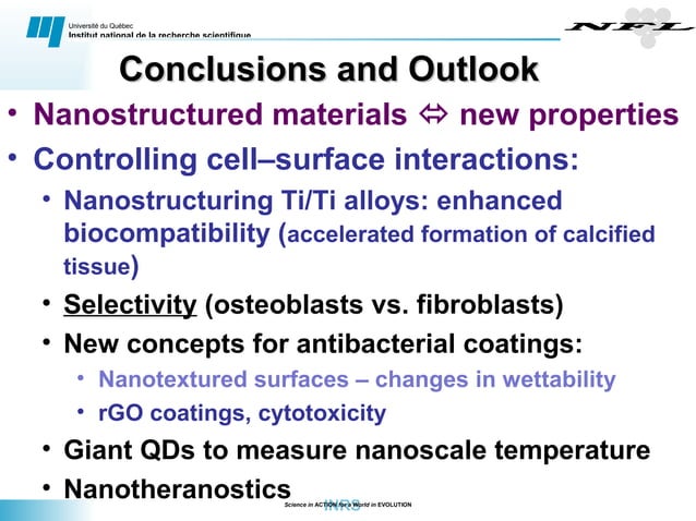 Nanoscale Properties of Biocompatible materials | PPT | Chemistry | Science