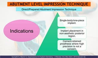 implant IMPRESSION TECHNIQUES WITH OPEN AND CLOSED TRAY | PPTX