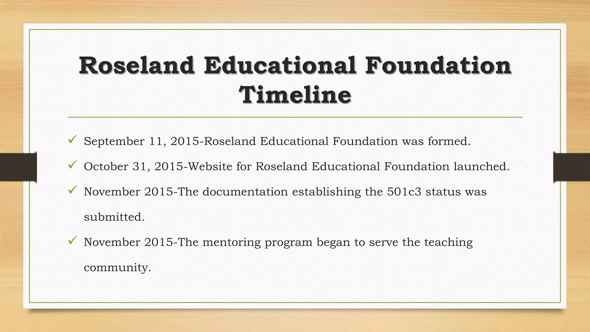 Roseland educational foundation business plan | PPTX