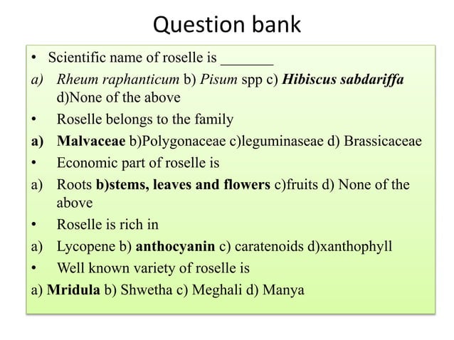 Roselle | PPTX | Gardening | Home & Garden