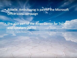 Roselle Ambubuyog as Inspirational person | PPTX