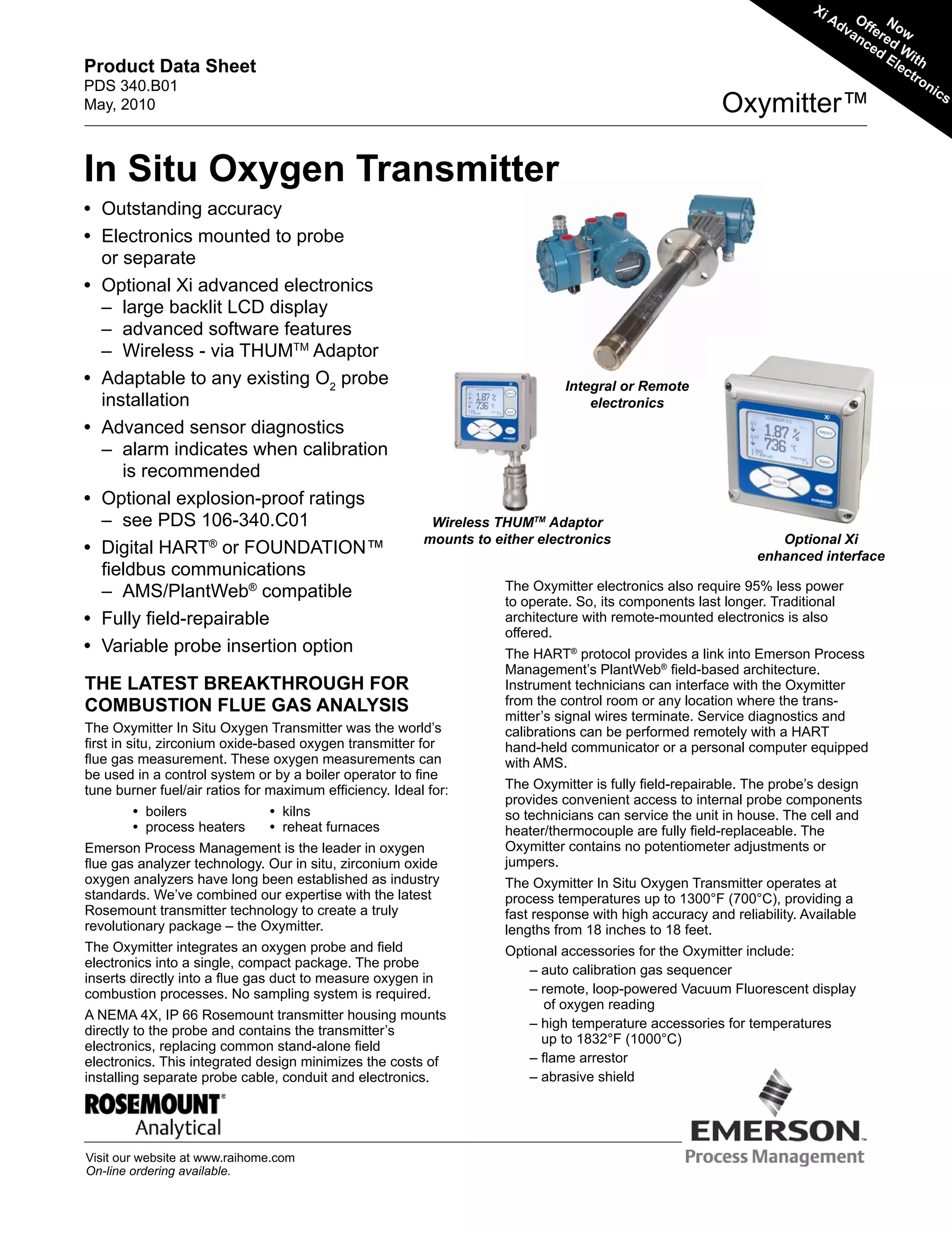In Situ Oxygen Transmitter For Combustion Monitoring | PDF