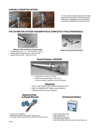 In Situ Oxygen Transmitter For Combustion Monitoring | PDF