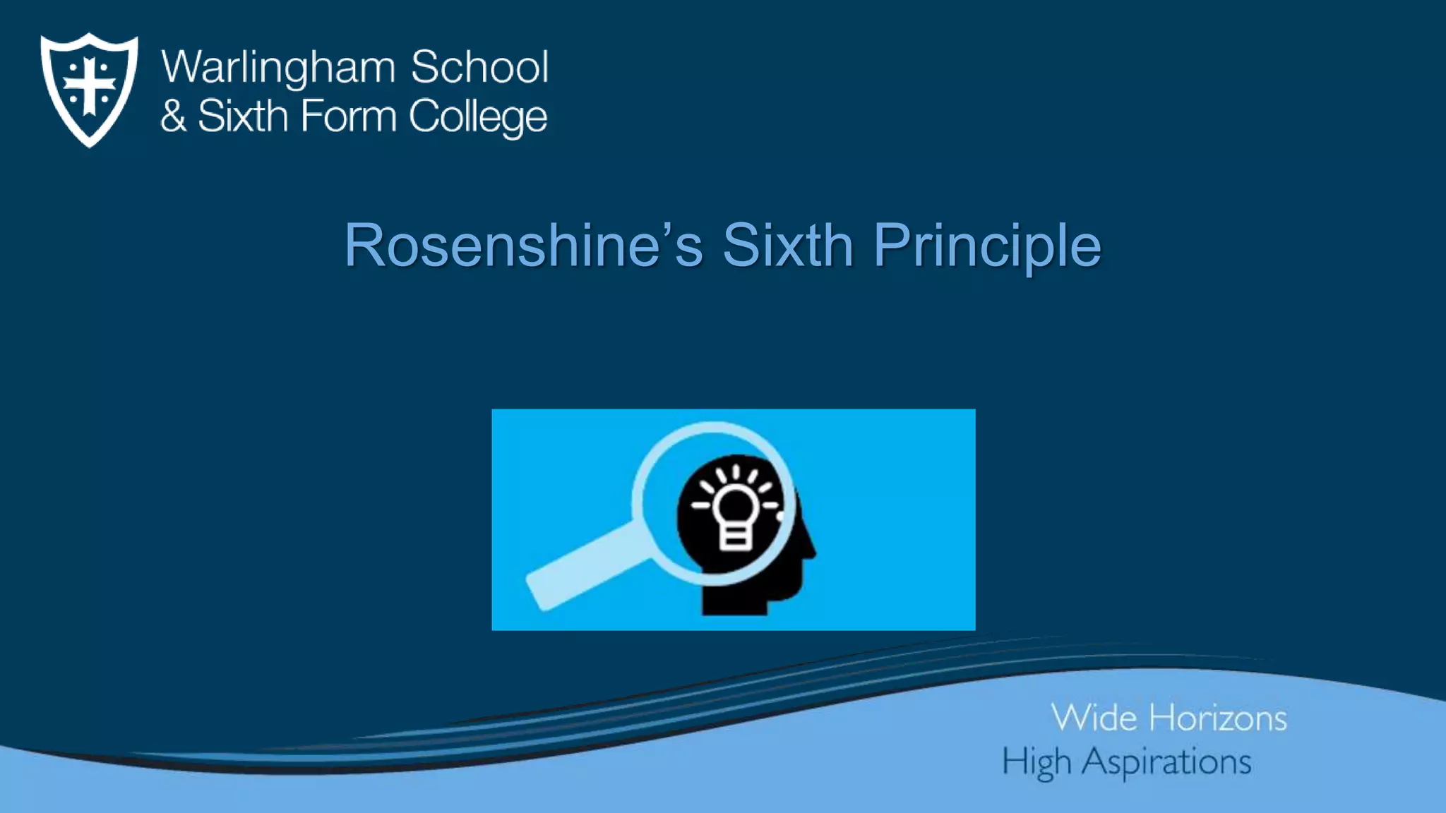 Rosenshine's Principles of instruction #6 - Check understanding | PPTX