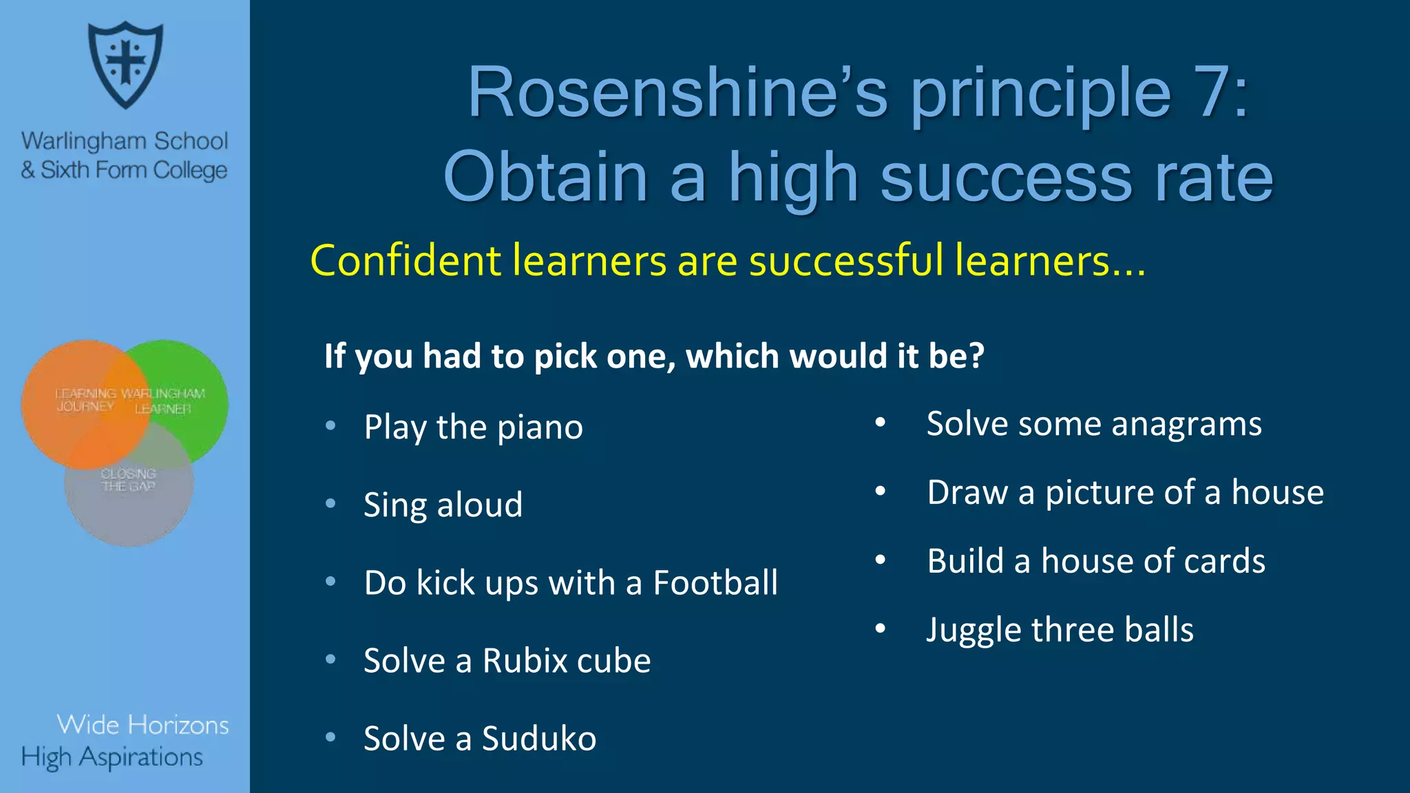 Rosenshine's principle no 7 | PPTX