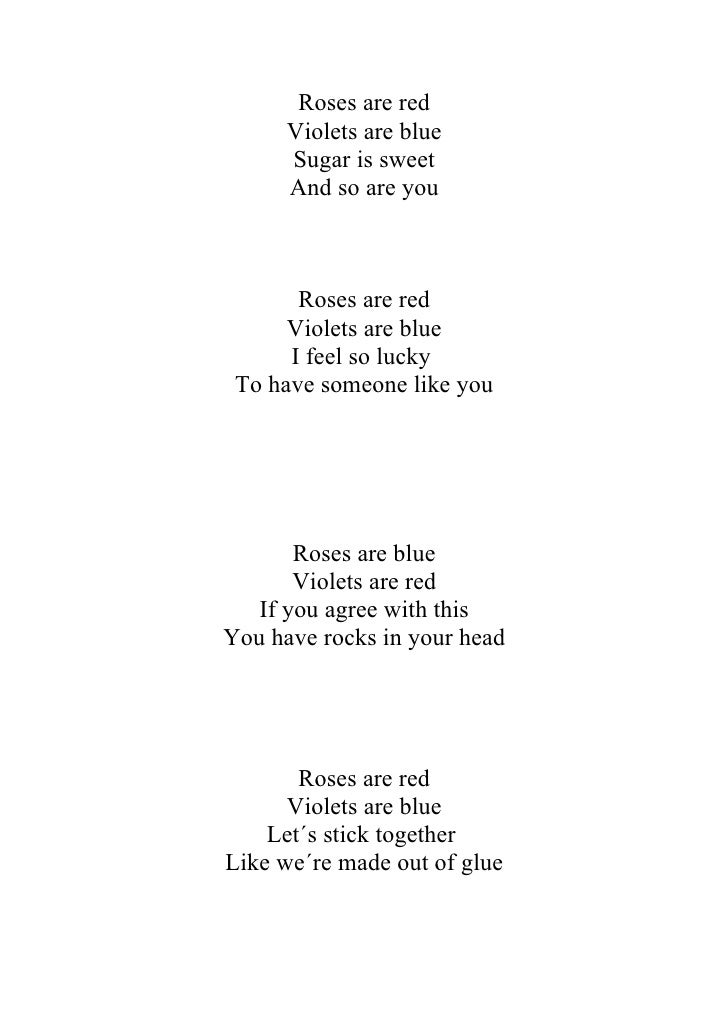 Poem Roses Are Red Violets Are Blue Sugar Is Sweet at Linda Redmon blog