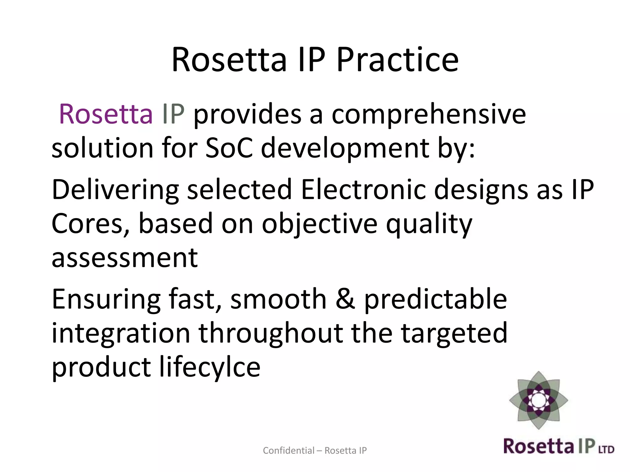 Rosetta ip commercialization panel | PPTX | Computing | Technology & Computing