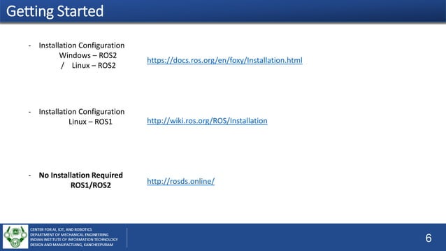 Robot Simulation and Control Using ROS | PPTX