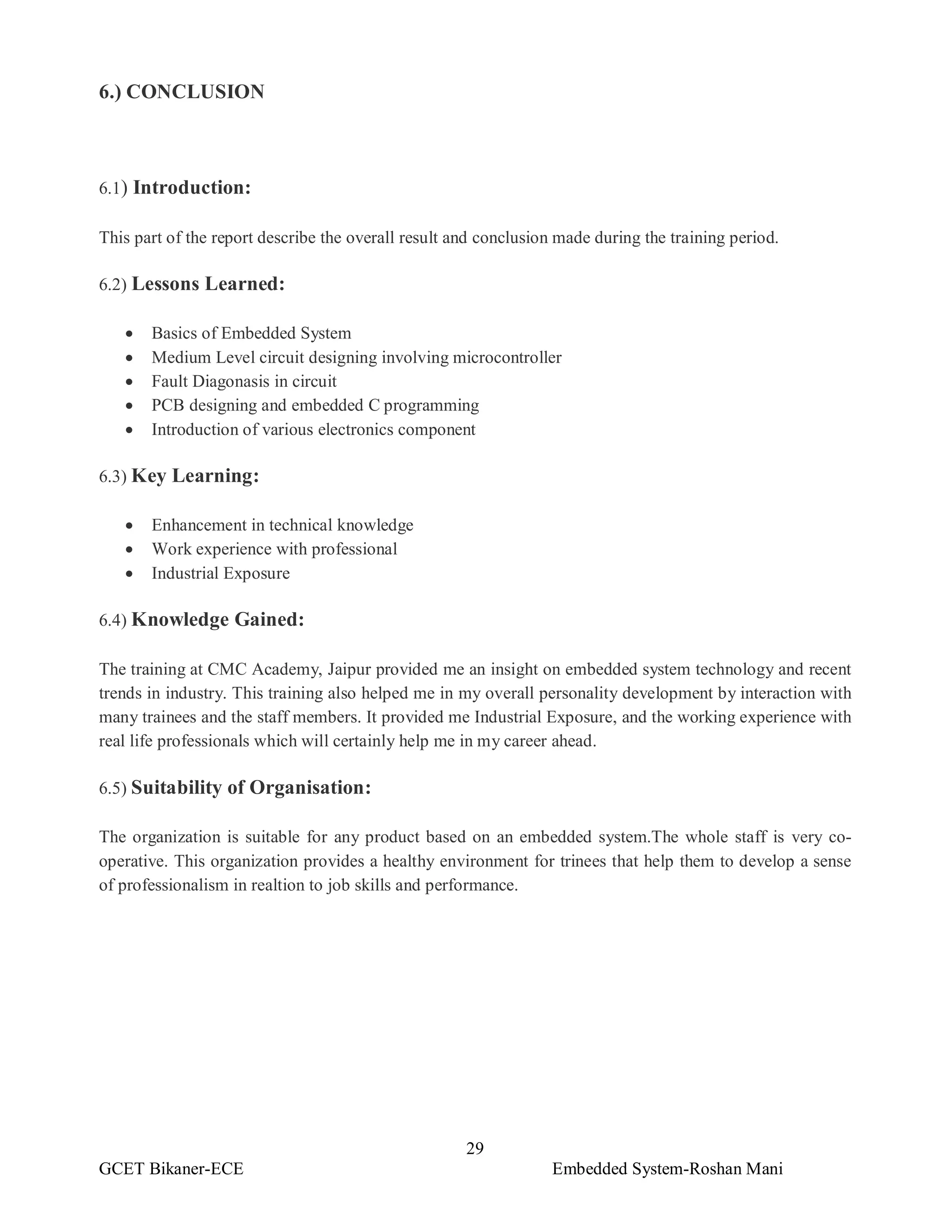 Training Report on Embedded System | PDF