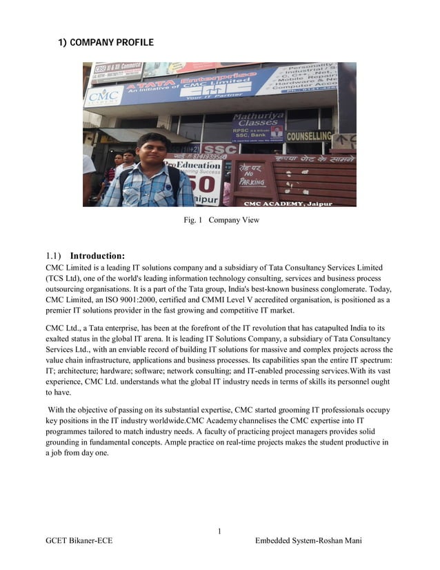 Training Report on Embedded System | PDF