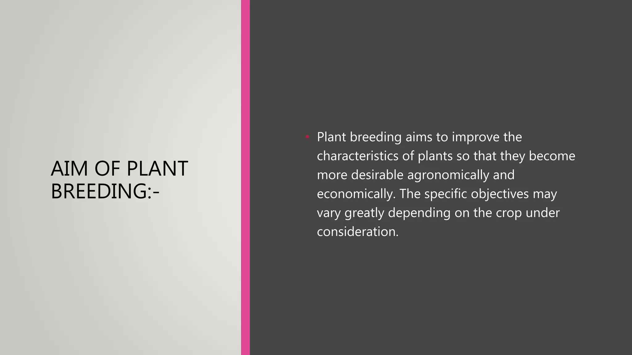 Roshan Chandurkar Aims & Objectives of Plant Breeding | PPTX