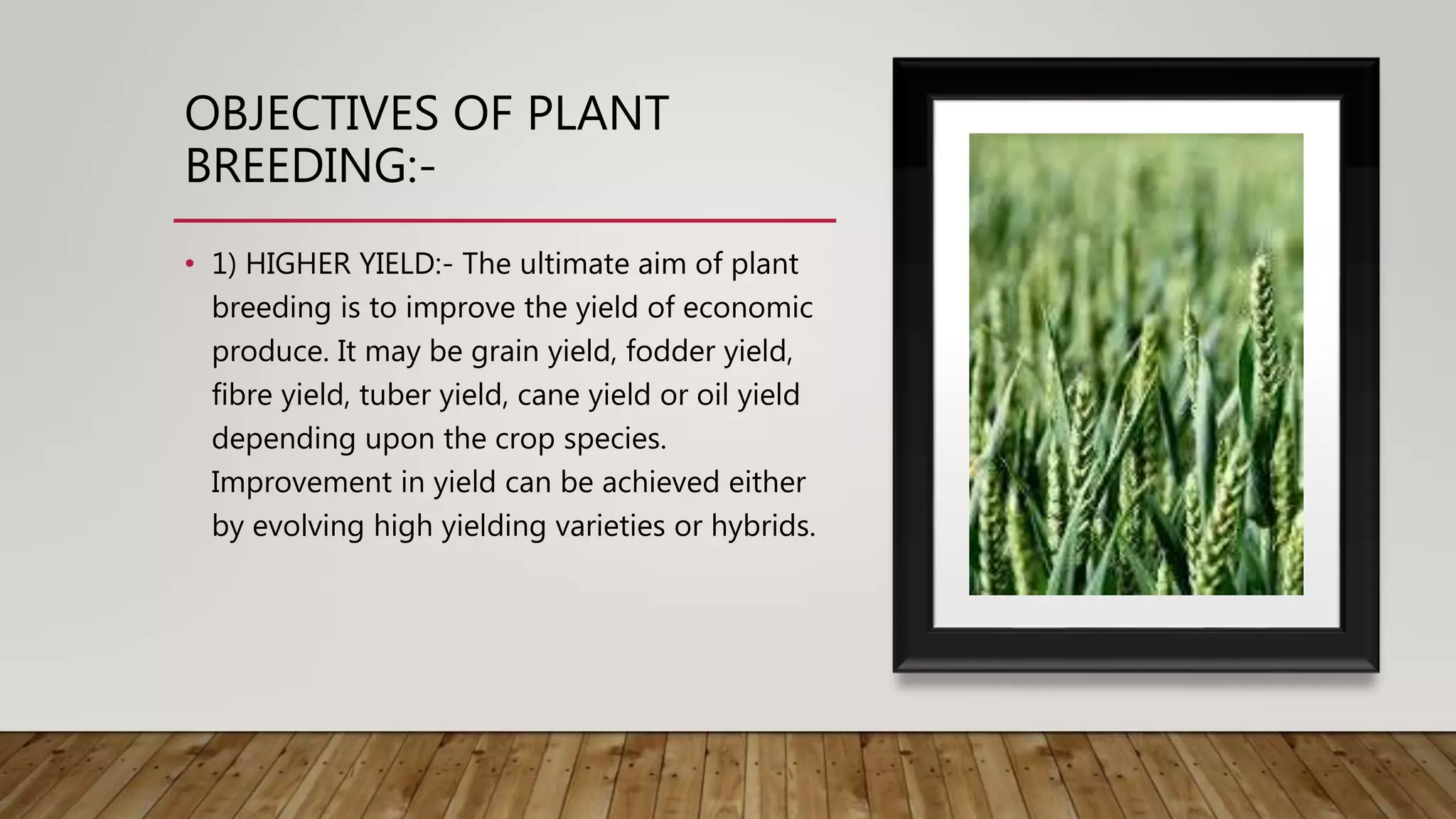 Roshan Chandurkar Aims & Objectives of Plant Breeding | PPTX