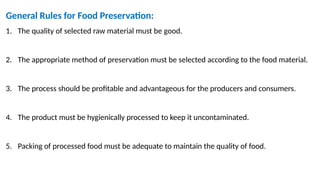 Methods of Food Preservation: All food commodities | PPTX