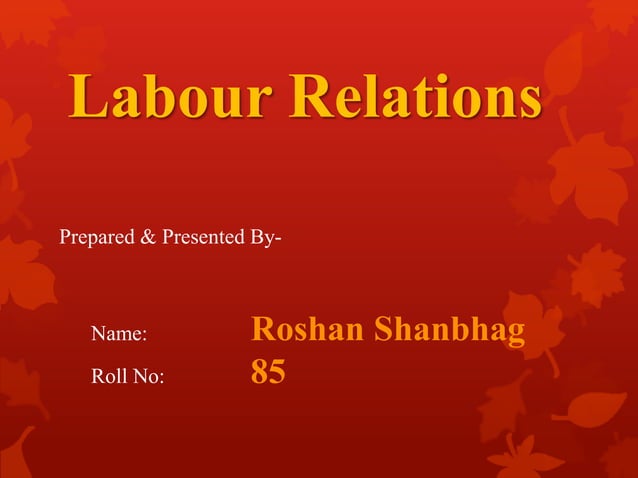 Labour Relations | PPT