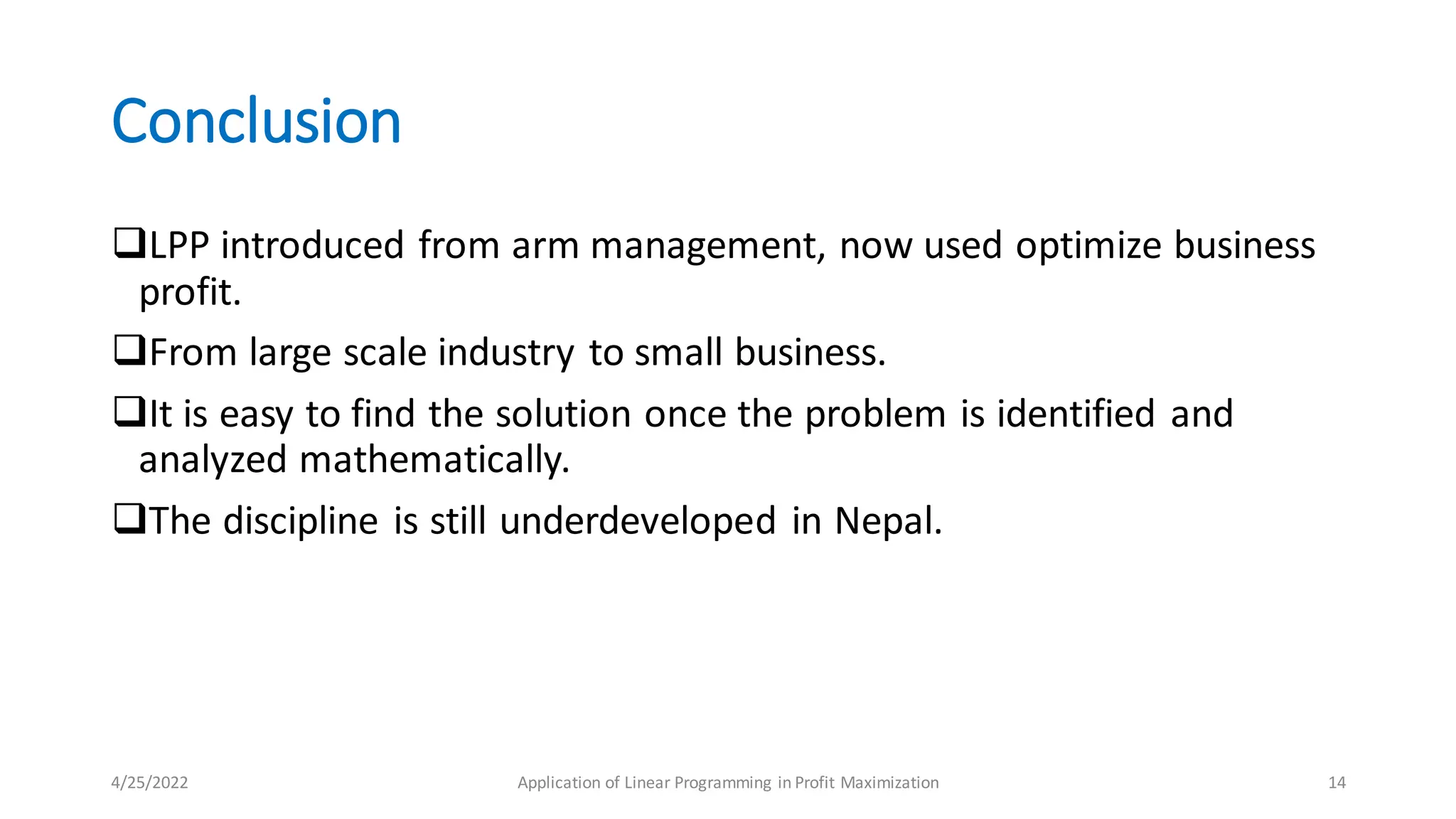 Roshan project - Linear prog fourth year project Slides.pdf