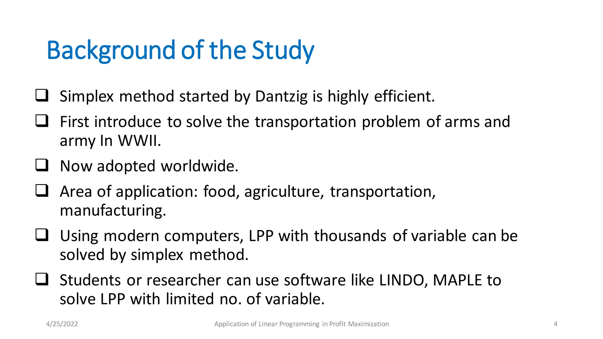 Roshan project - Linear prog fourth year project Slides.pdf