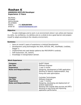Roshan resume | PDF