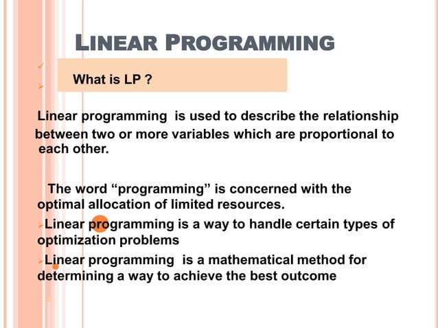 LINEAR PROGRAMMING | PPT