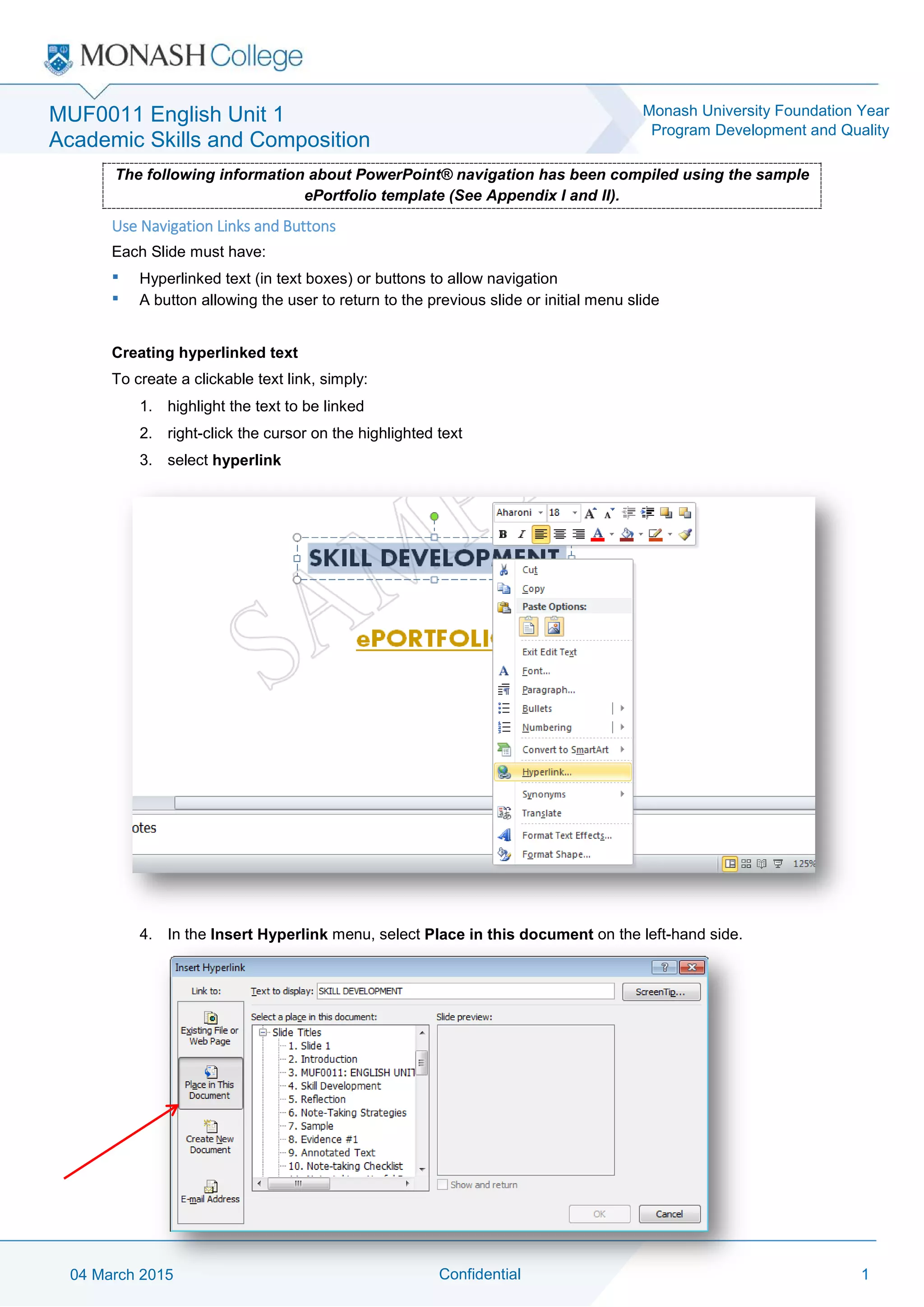 Creating an eportfolio using Microsoft Powerpoint - Rosie Mackay | PDF
